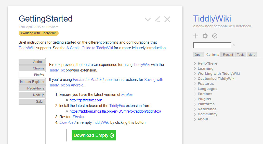 TiddlyWiki | Ideas worth sharing